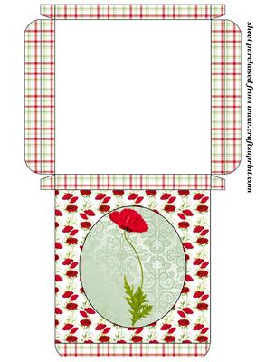 Red Poppy Card Box 2 - CUP433844_659 | Craftsuprint
