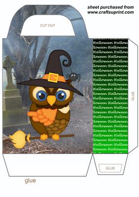 Halloween Owl Gift Bag 3 - CUP457537_659 | Craftsuprint