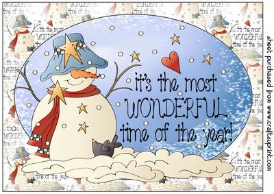 Snowman Wonderful Time of the Year Topper - CUP579325_659 | Craftsuprint