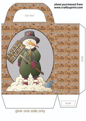 Free Snow Snowman Gift Bag - CUP580004_659 | Craftsuprint