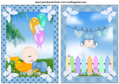 2 Cute New Baby Boy Framed Card Fronts 1 - CUP603712_659 | Craftsuprint