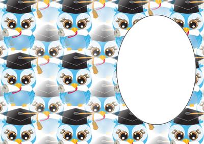 Blue Graduation Owl Insert - CUP614980_659 | Craftsuprint