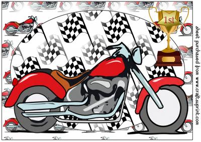 Red Motor Bike Topper - CUP620427_659 | Craftsuprint