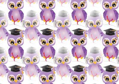 Land Purple Graduation Owl Backing Sheet - CUP620435_659 | Craftsuprint