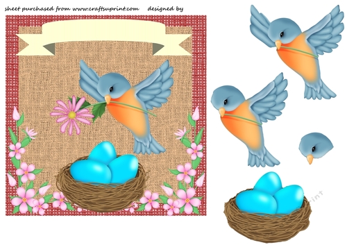 Spring blue bird card front - CUP721500_659 | Craftsuprint