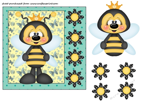 Cute bee card front 1 - CUP722502_659 | Craftsuprint