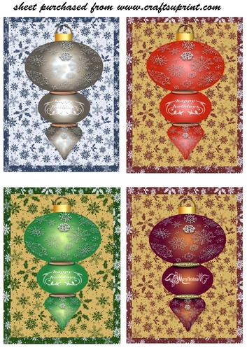 4 Christmas bauble toppers - CUP729630_659 | Craftsuprint