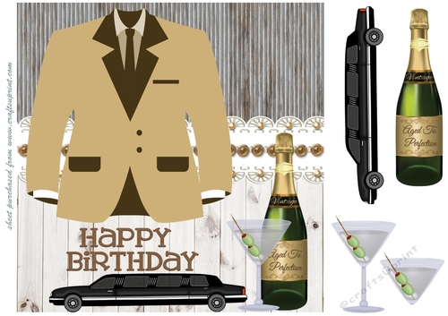Celebrate in style male birthday card front - CUP766050_659 | Craftsuprint