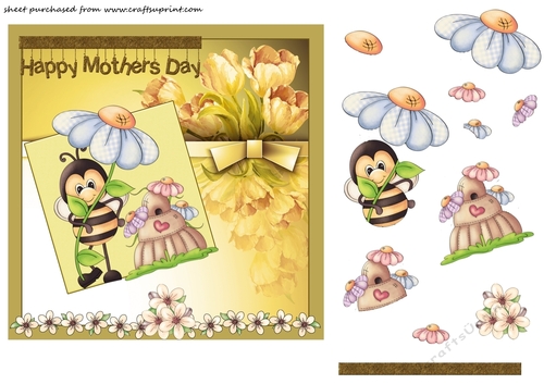 Mothers day bee card front - CUP774281_659 | Craftsuprint