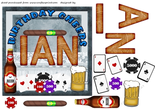 Ian Birthday cheers card front - CUP774689_659 | Craftsuprint