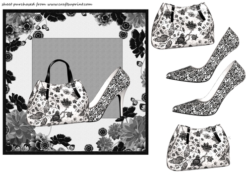 Mono handbag and shoe card front - CUP776713_659 | Craftsuprint
