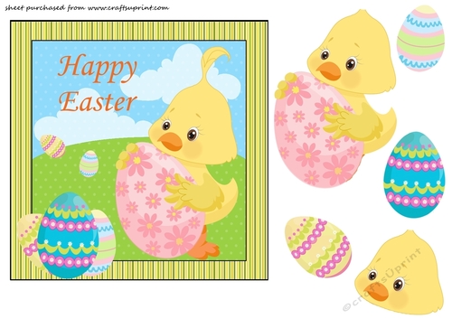 Happy Easter chick card front 2 - CUP778355_659 | Craftsuprint