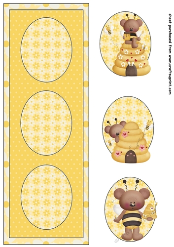 Cute bee trio card front 1 - CUP784329_659 | Craftsuprint