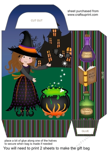 Halloween witch gift bag 2 - CUP998003_659 | Craftsuprint