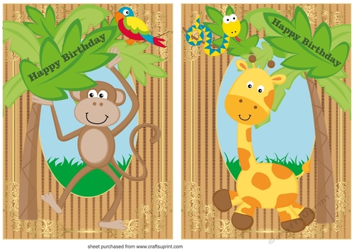 2 Cute jungle card fronts 2 - CUP998921_659 | Craftsuprint