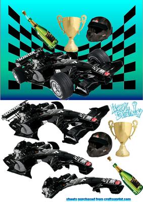 Formula 1 Racing Car Winner Decoupage - CUP293364_668 | Craftsuprint