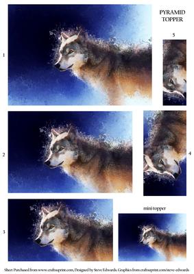 Wolf with Abstract Background Pyramid - CUP280939_1172 | Craftsuprint