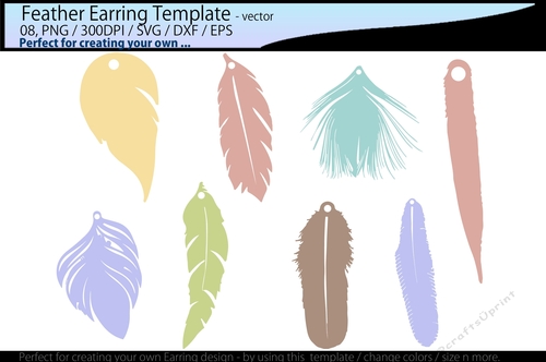 Feather Earring template - CUP1077750_83612 | Craftsuprint