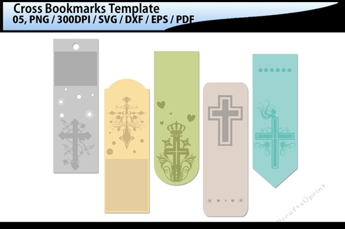 Cross Bookmark Template - CUP1129677_83612 | Craftsuprint