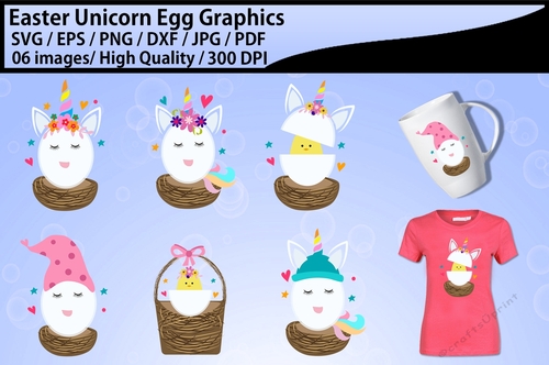 Easter unicorn eggs clip art - CUP1154083_83612 | Craftsuprint