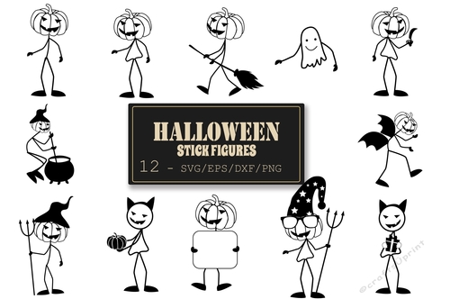 Halloween stick figures bundle - CUP1169319_83612 | Craftsuprint