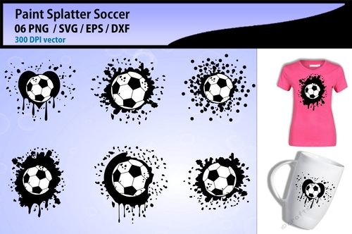 Paint splatter soccer silhouette - CUP1175362_83612 | Craftsuprint