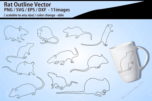 Rat outline bundle - CUP1236563_83612 | Craftsuprint