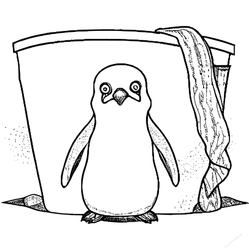 penguin inside tub coloring page - CUP1238258_83612 | Craftsuprint