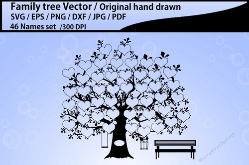 46 heart family tree template - CUP1261018_83612 | Craftsuprint