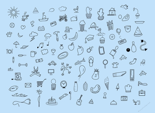 hand drawn vector icons line art - CUP810408_83612 | Craftsuprint
