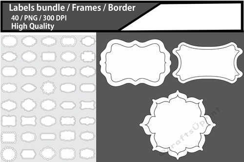 Labels and Empty frames bundle, scrapbook labels, empty labels ...
