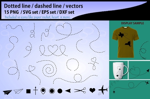 Dotted dashed line svg vector - CUP925396_83612 | Craftsuprint
