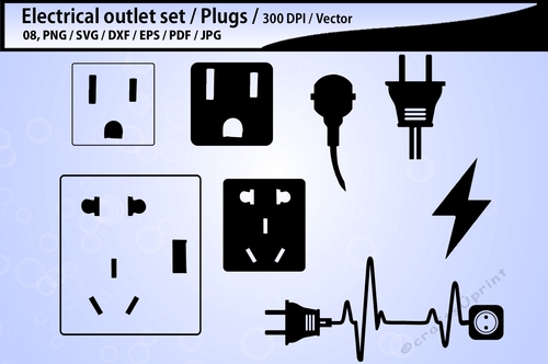 electric outlet plug electricity SVG - CUP961843_83612 | Craftsuprint