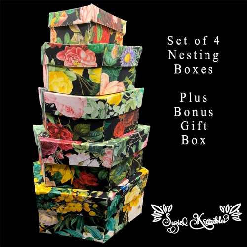 Glorious Floral Nesting Boxes Set of 4 - CUP1105472_48460 | Craftsuprint