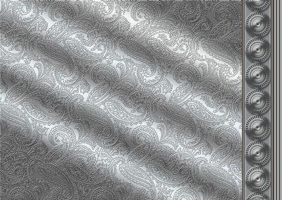 Silver Metallic Embossed Paisley with Border Backing Paper - CUP105124 ...
