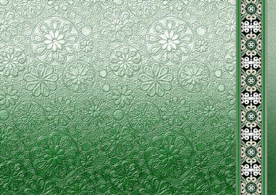 Green Metallic Floral Embossed with Border Backing Pap - CUP124040_422 ...