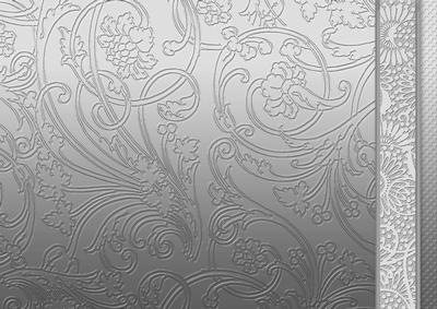 Silver Flowers Swirls and Spots Embossed with Border - CUP138082_422 ...