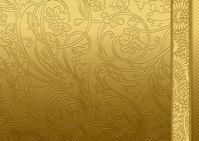Old Gold Flowers Swirls and Spots Embossed with Border - CUP141843_422 ...