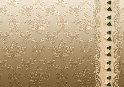 Gold Floral Spray Embossed with Floral Border - CUP158405_422 ...