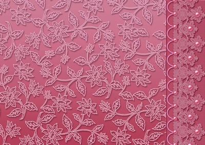 Deep Pink Floral Lace with Lace and Pearls Border - CUP167353_422 ...