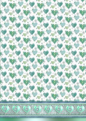 Green Pretty Hearts with a Hearts Border - CUP199443_422 | Craftsuprint