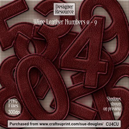 Designer Resource - Wine Leather Numbers 0 - 9 - CUP200799_422 ...