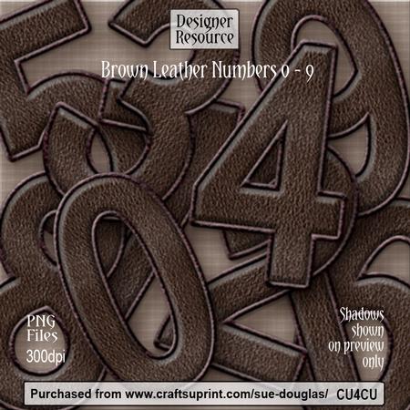 Designer Resource - Brown Leather Numbers 0 - 9 - CUP200807_422 ...