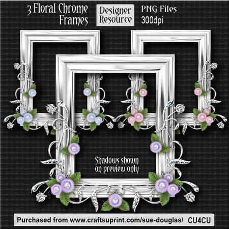 Designer Resource - Chrome Frames with Floral Embellishments ...
