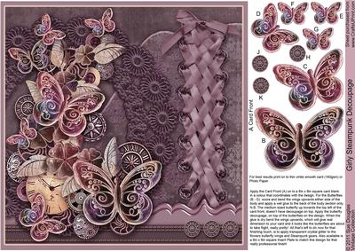 Girly Steampunk 8in x 8in Decoupage - CUP258672_422 | Craftsuprint