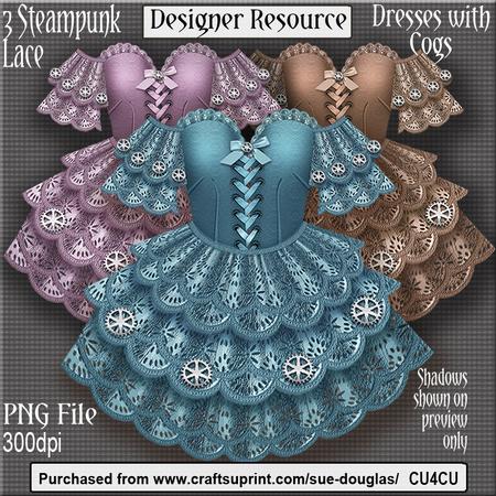 Designer Resource - Steampunk Lace Dresses with Cogs - CUP261341_422 ...