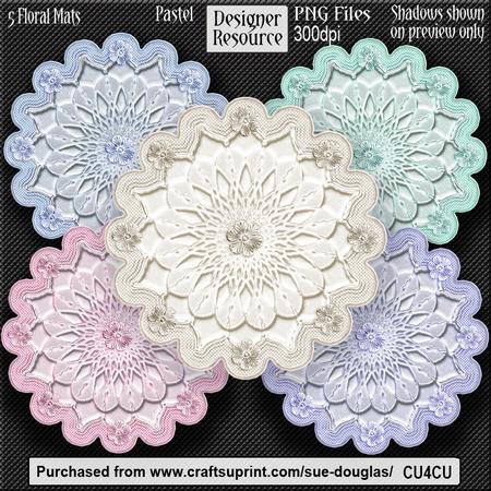 Designer Resource - Floral Mats - Pastel - CUP295504_422 | Craftsuprint