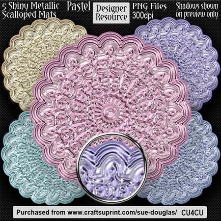 Designer Resource - Shiny Metallic Scalloped Mats - Pastel - CUP299076 ...