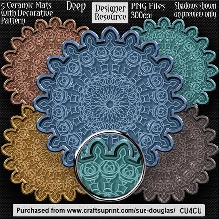 Designer Resource -ceramic Mats with Decorative Pattern-deep ...
