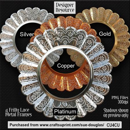 Designer Resource - Frilly Lace Metal Frames - CUP303761_422 | Craftsuprint